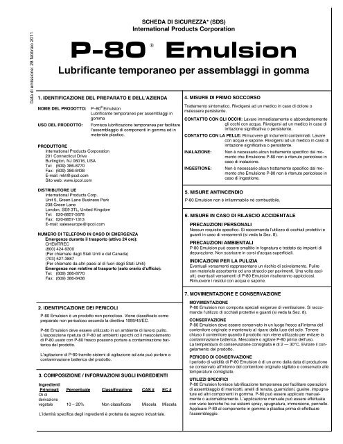 P-80 Emulsion - International Products Corporation