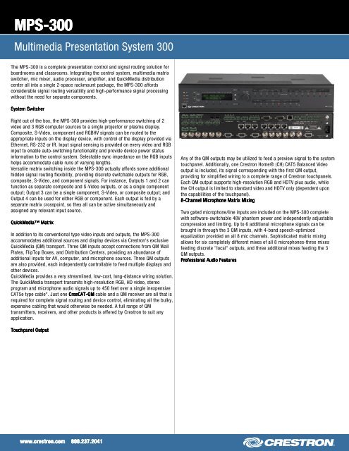Detailed specification in PDF format