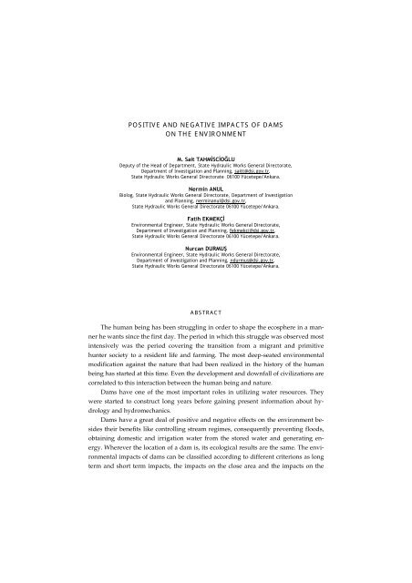 positive and negative impacts of dams on the environment
