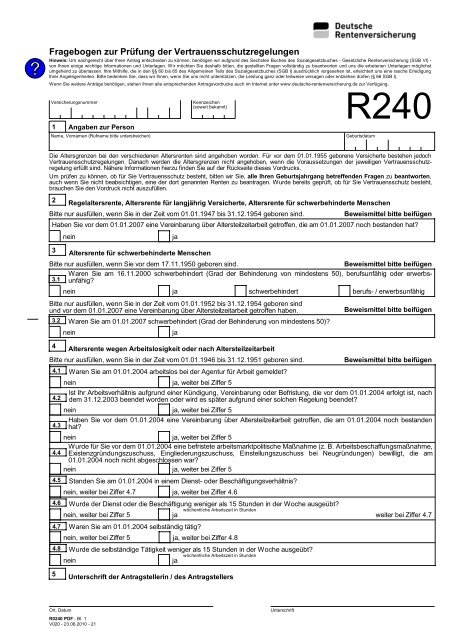 R0240 Internetvordruck Deutsche Rentenversicherung - Der VdK