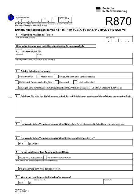 R0870 Internetvordruck Deutsche Rentenversicherung - Der VdK