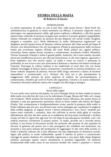 STORIA DELLA MAFIA - Altervista