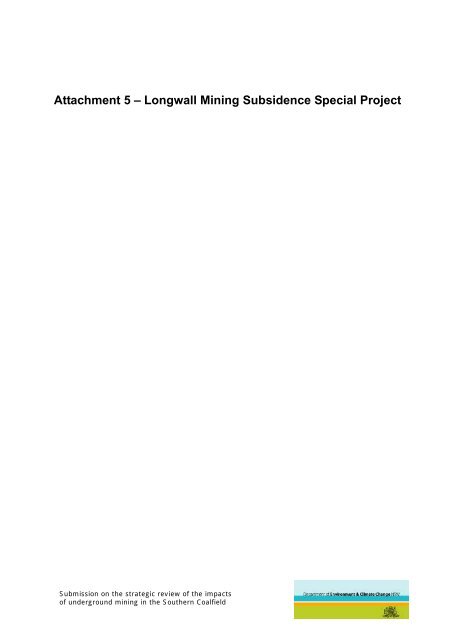 Longwall Mining Subsidence Special Project - Department of Planning