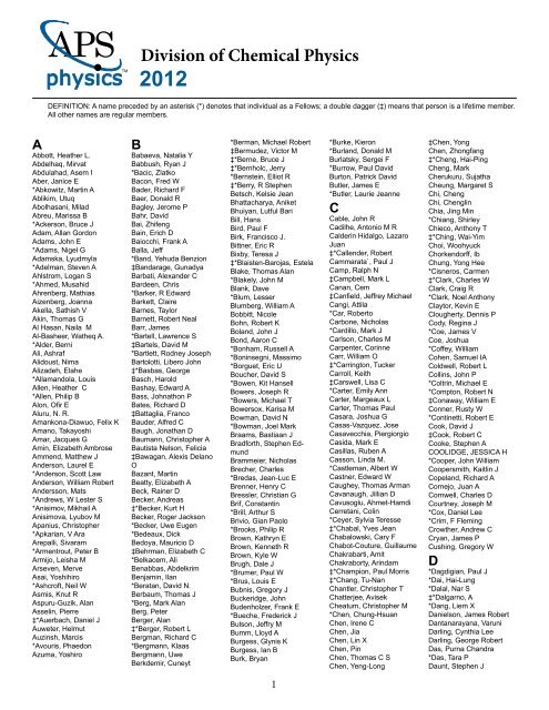 Division of Chemical Physics