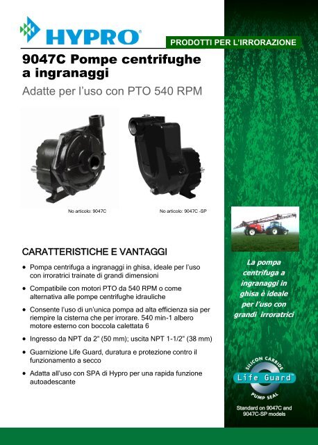 9047C Pompe centrifughe a ingranaggi - Hypro EU