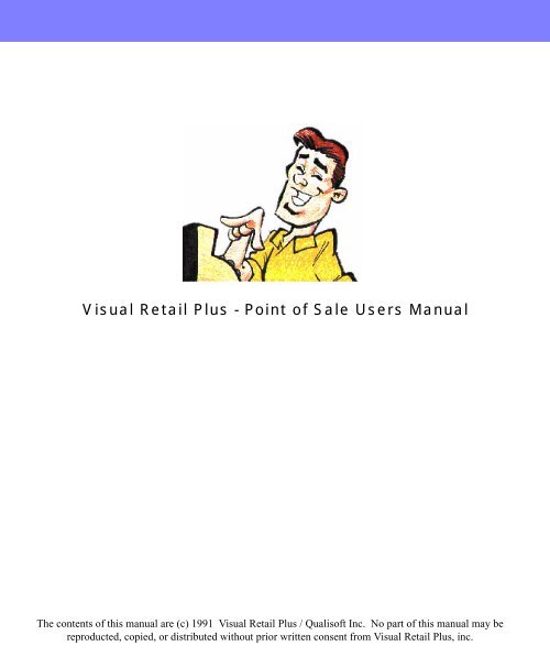 Visual Retail Plus - Point of Sale Users Manual - POS Software System
