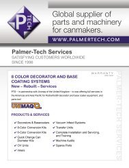 Can Making Parts List - Palmer-Tech Services