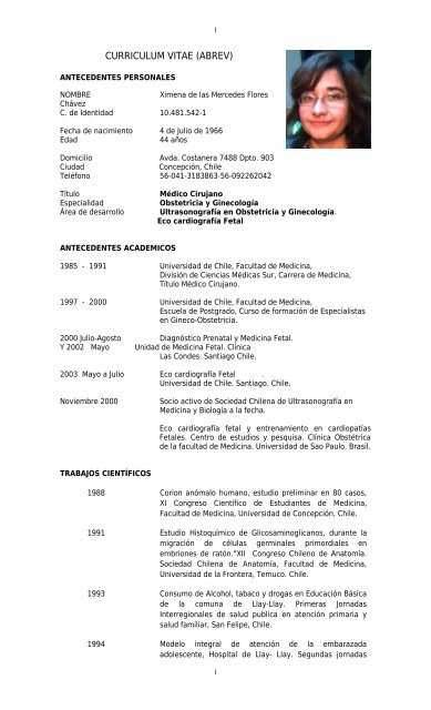 CV Dra. Ximena Flores Chávez - Centro AGB