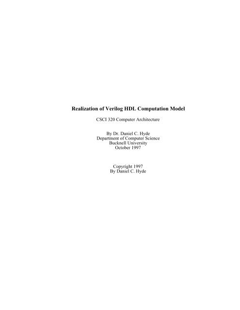Realization Of Verilog Hdl Computation Model Ece