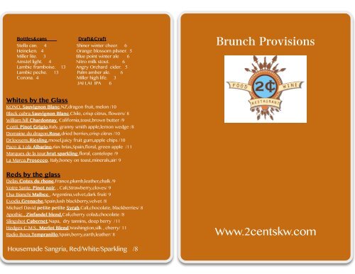 Brunch Menu (PDF) - 2 Cents