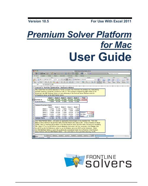Solver User Guide - Frontline Systems