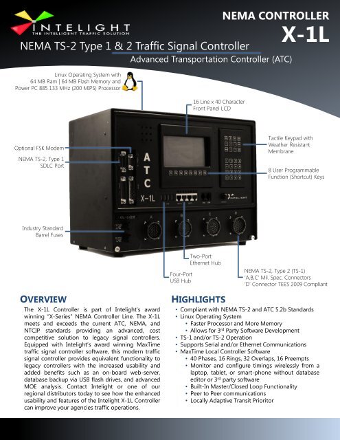Intelight-ITS NEMA ATC TS2 Type 1& 2 Model X1L - Traffic Control ...