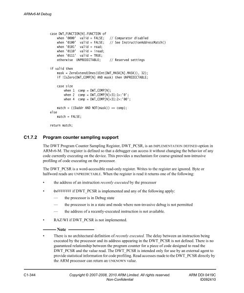Armv6 M Debug Case Dwtfu 