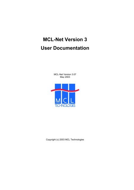 MCL-Net Version 3 User Documentation - Fileburst