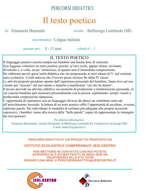 Il testo poetico - Comune di Jesi