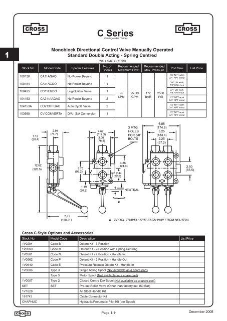 1 C Series (Catalogue Ref