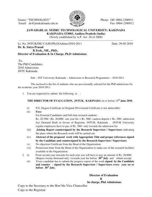 Mechanical Engineering - jawaharlal nehru technological university ...