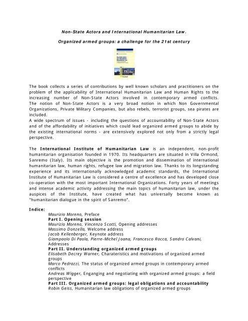 Non-State Actors and International Humanitarian Law. Organized ...