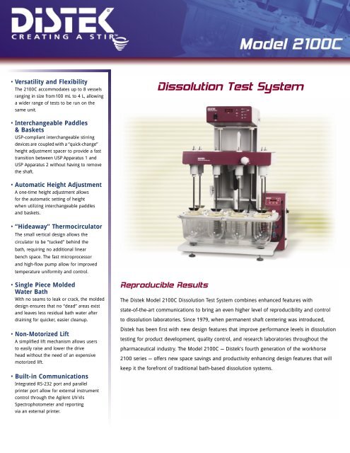 Distek Model 2100C Dissolution Test System - RK Tech Kft.
