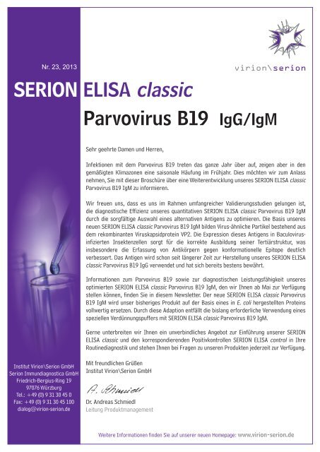 SERION ELISA classic Parvovirus B19 IgG/IgM - virion\serion