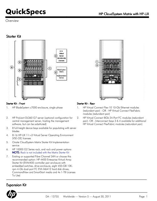 HP CloudSystem Matrix with HP-UX