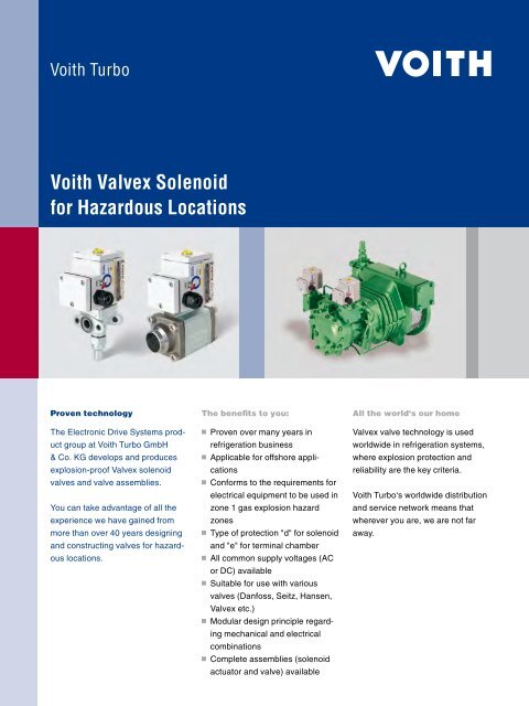 Voith Valvex Solenoid for Hazardous Locations - Voith Turbo