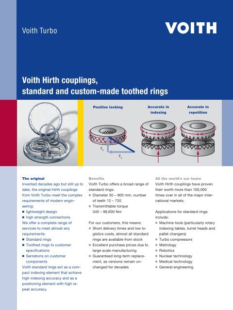 Voith Hirth couplings, standard and custom-made ... - Voith Turbo