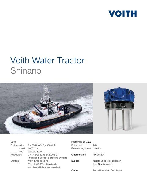 Voith Water Tractor Shinano - Voith Turbo