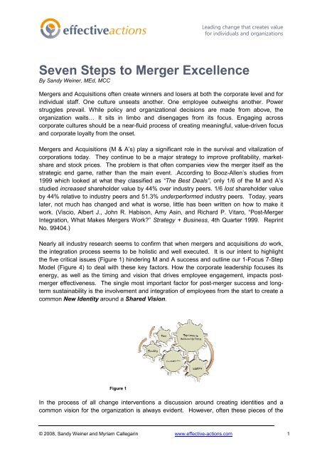 Seven Steps to Merger Excellence - Effective Actions