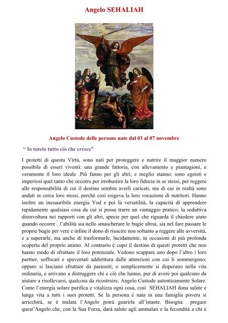 Angelo SEHALIAH - Sotto le ali degli Angeli