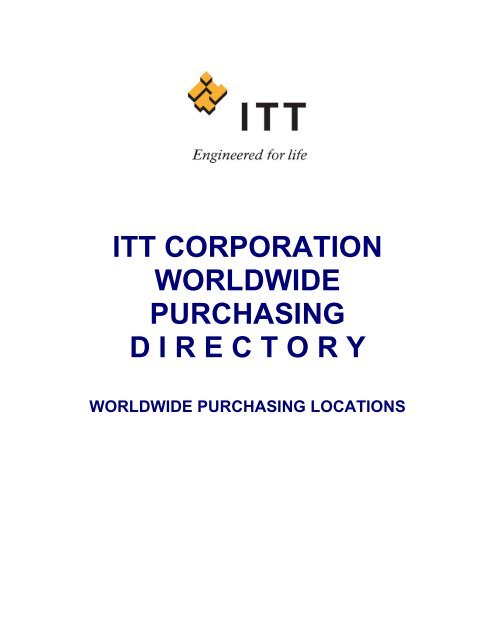 ITT CORPORATION - TDS Corporate Services