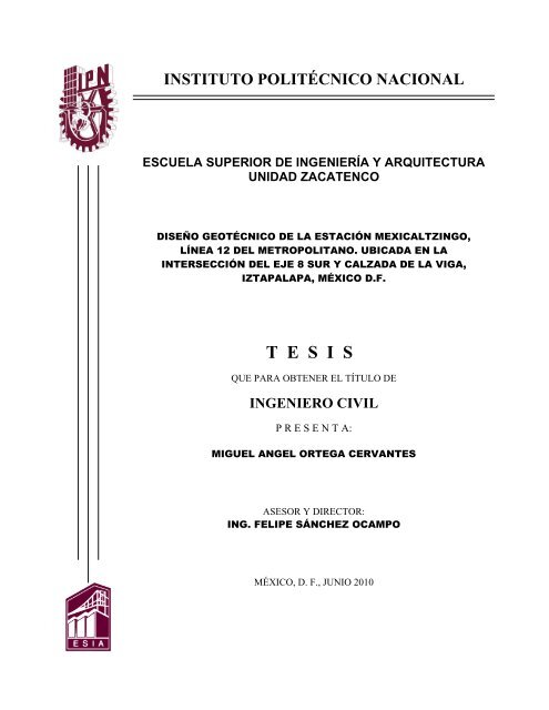 ingeniero civil - Tesis en el IPN - Instituto Politécnico Nacional