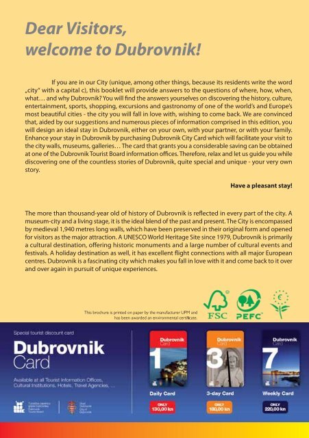 Dear Visitors, welcome to Dubrovnik!