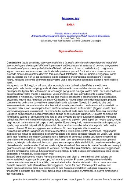 Calligaris Giuseppe - Paolo Patui