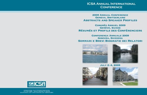 Conference Handbook: Abstracts and Speaker Profiles