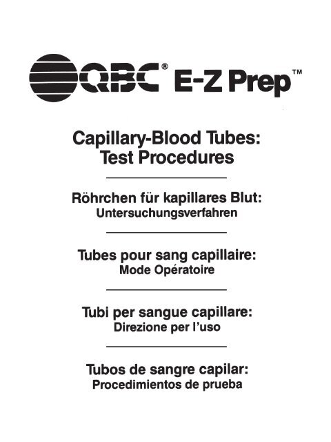 Product Insert - QBC Diagnostics