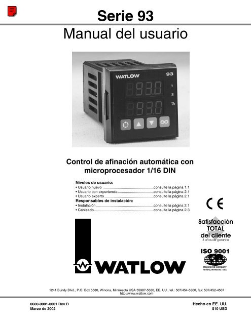 Serie 93 Manual del usuario - Watlow