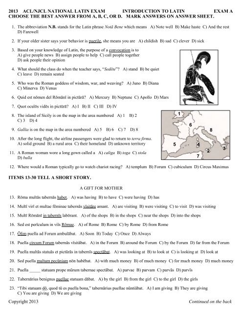 here - The National Latin Exam