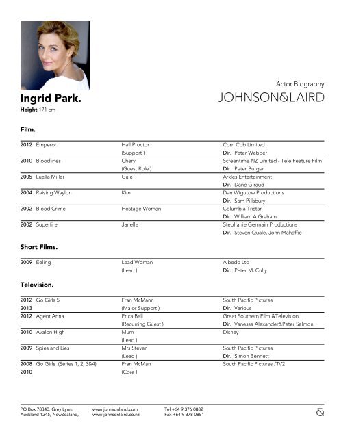 Ingrid Park. - Johnson & Laird