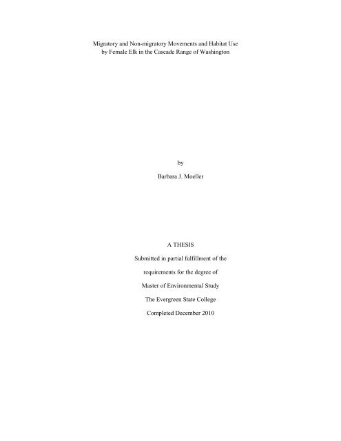 Migratory and Non-migratory Movements and ... - NWIFC Access