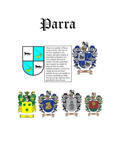 see the Parra Genealogical Story