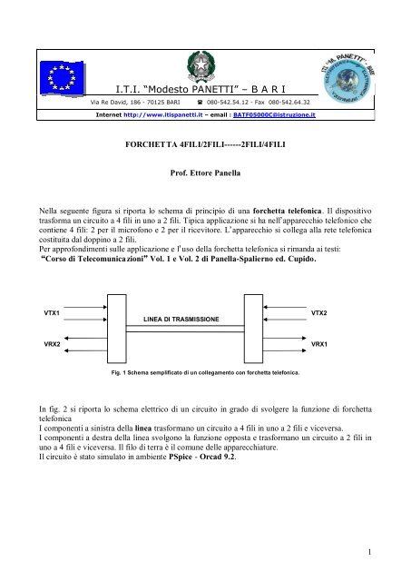 Forchetta Telefonica - Prof. Ettore Panella