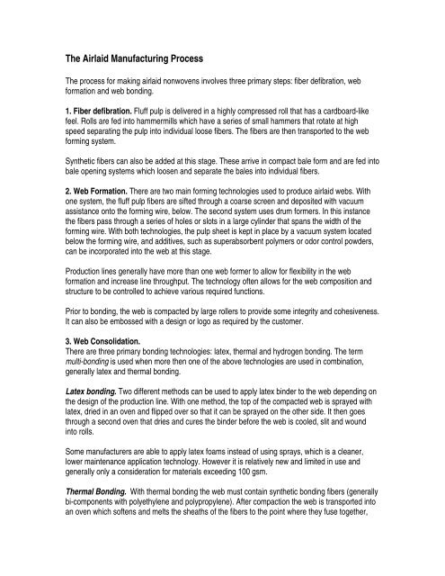 The airlaid manufacturing process 2