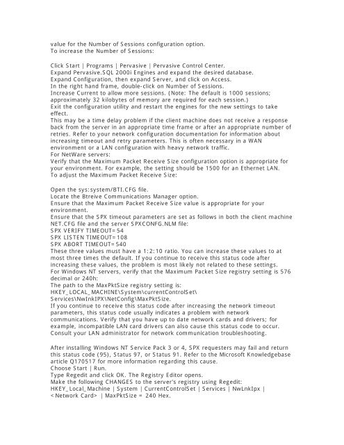 value for the Number of S