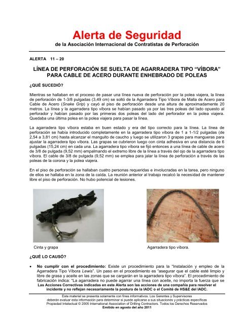 Alerta De Seguridad - IADC
