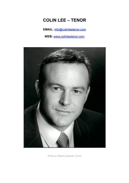 Colin Lee tenor Press Pack