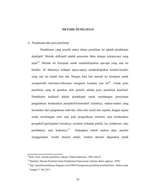 METODE PENELITIAN A. Pendekatan dan jenis penelitian ... METODE PENELITIAN A. Pendekatan dan jenis penelitian ...