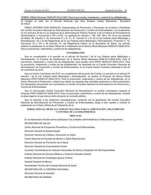 1 PROYECTO de Norma Oficial Mexicana PROY-NOM-030-SSA2