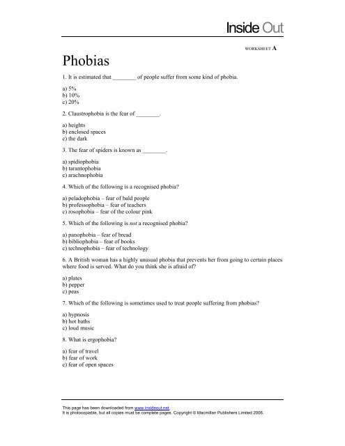 Inside Out Phobias Inside Out Phobias