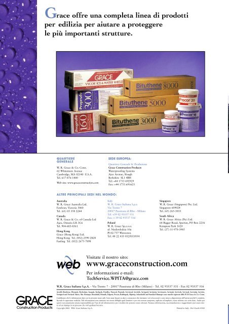 impermeabilizzione Grace - Grace - Grace Construction Products